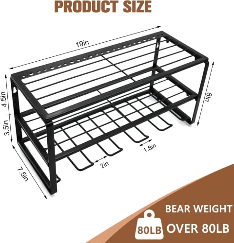 wocaxc Large Power Tool Organizer Storage-5 Drill Holder,Garage Tool Organizers and Storage Rack,Duty Floating Tool Shelf, Wall Mounted Tool Storage with Screwdriver Holder,Gift for Father's Day