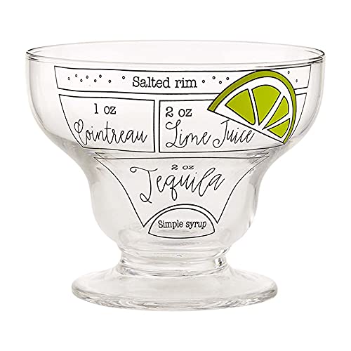 Mud Pie Margarita Gift Box | Includes 2 Margarita Glasses and Lime and Salt Rimmer