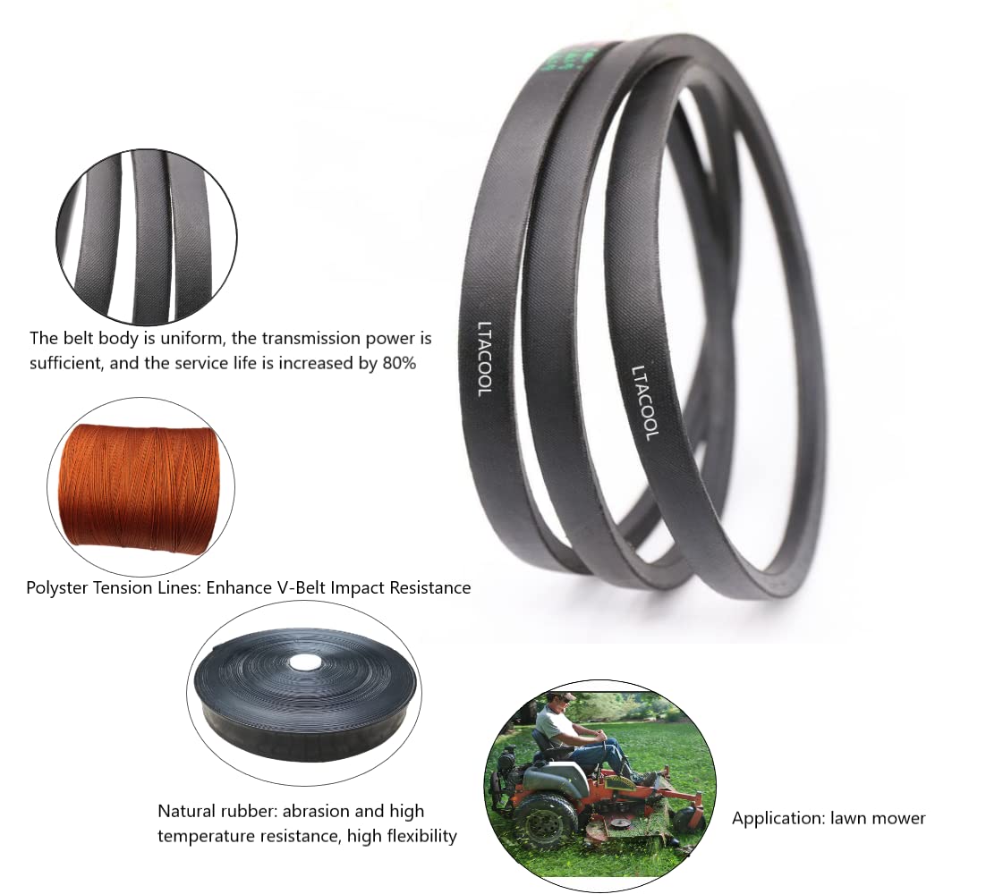 Lawn Mower Belt 1/2" x 51" Replacement for JD LG270848 M80652 M81505;MTD 754-0152 754-0251 754-0438 954-0251 954-0438