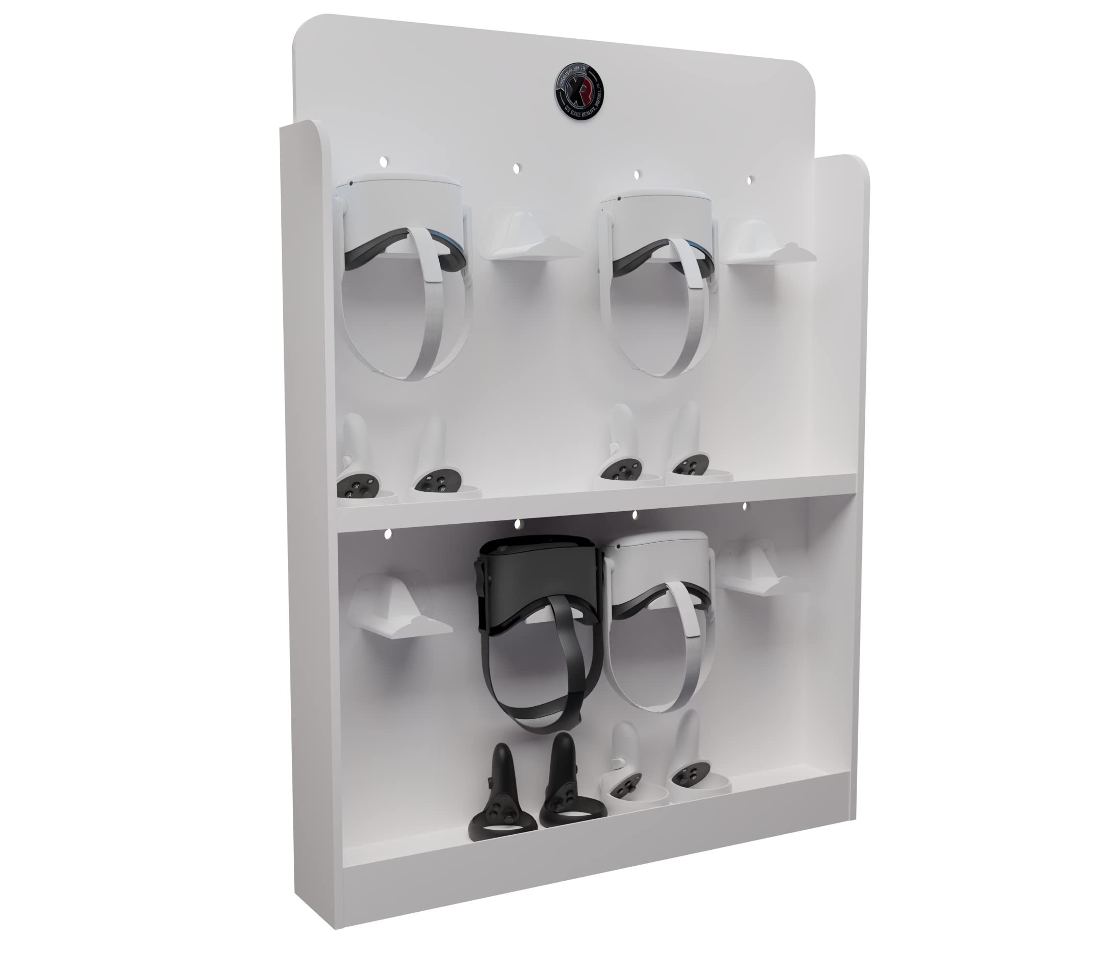 Mobile VR Headset Storage and Charging Wall Mount - for Oculus Quest 2 - Quest - HTC Vive Focus 3 - Pico Neo 2 - Pico Neo 3 - Oculus Go - Even Hololens 2y Headsets White