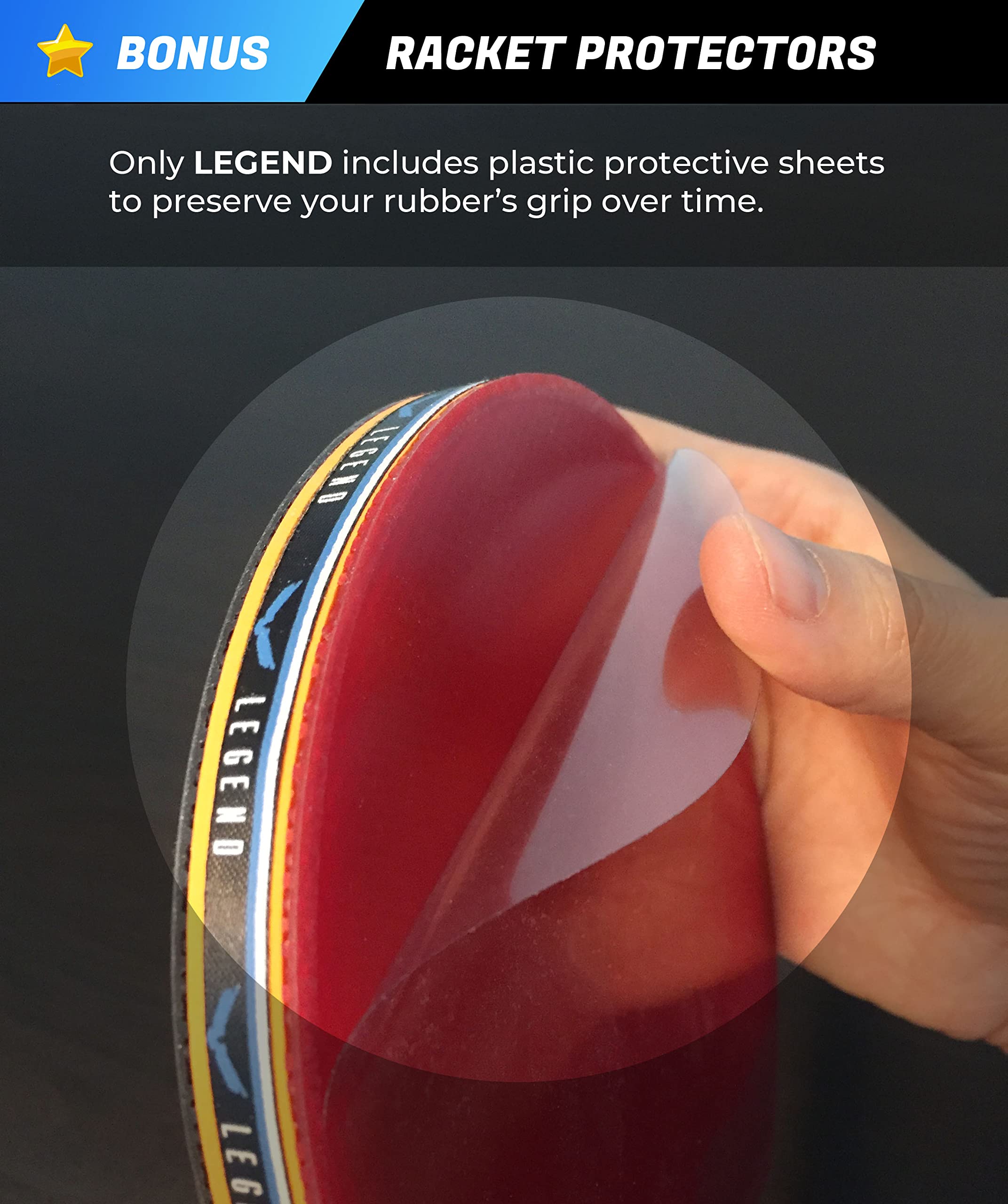 Legend X5 Table Tennis Paddle | with Training Video, Racket Case | 7-Ply Blade, 2.0mm Sponge, Premium Competition Ping Pong Racket