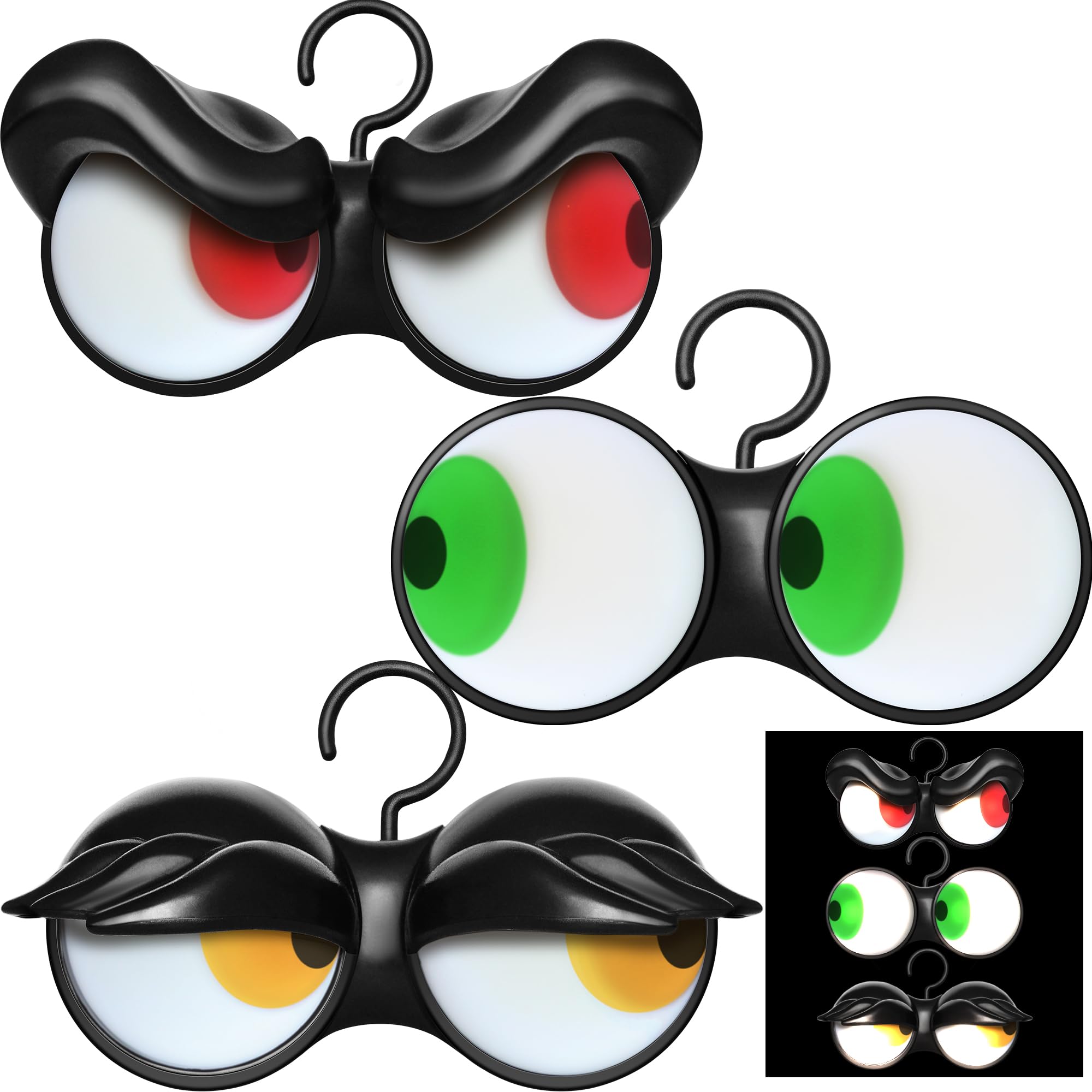 Joiedomi Halloween Flashing Peeping Eyes Lights (3 Pack); with Creepy Sound, Halloween Light Decorations, Outdoor Indoor Lawn Decor