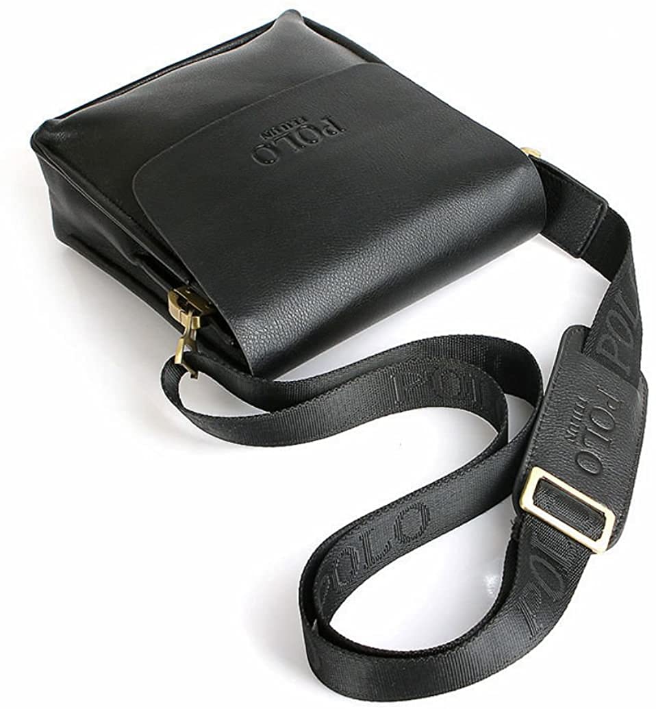 Men's Leather Messenger Bag, Man Shoulder Crossbody Classic Business Bags, Adjustable straps (Black)