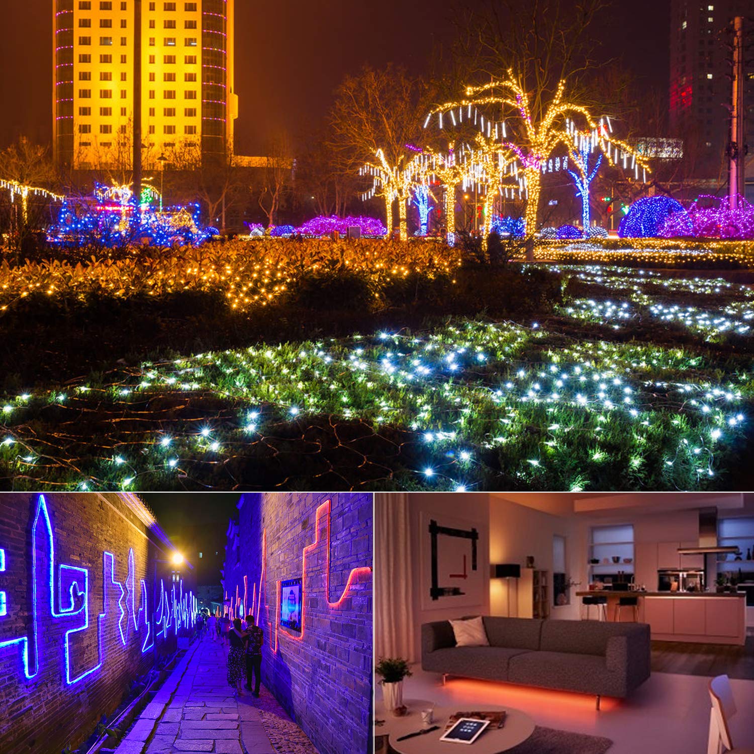 Led Strip Lights,16.4ft Color Changing Strips,RGB LED Light Strips,Dimmable Waterproof Flexible Strip Lights,with 44 Key Remote Controller and 12V Power Supply Tape Light for Bedroom Home Bar Party