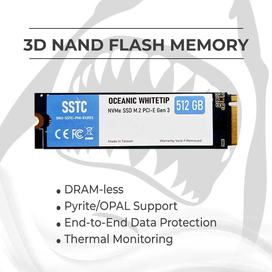 SSTC Oceanic Whitetip 512GB M2 Gen3x4 Internal SSD (SSTC-PHI-E13512)