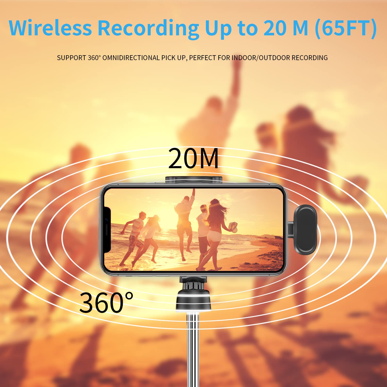 Oney world Wireless Lavalier Microphone, Lapel Mic, Suitable for Smartphone, use it to Record Video, Live on Facebook, Tiktok, YouTube Platforms. Plug and Play with 2 Noise-Cancelling Microphones