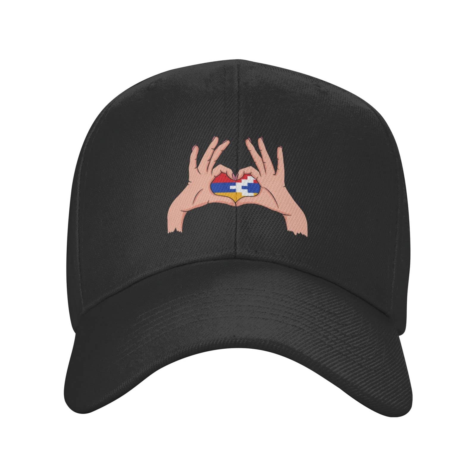 POOEDSO Holding Love in Your Hands Flag of Artsakh Baseball Cap for Men Women Solid Color Adjustable Duck Tongue Hat