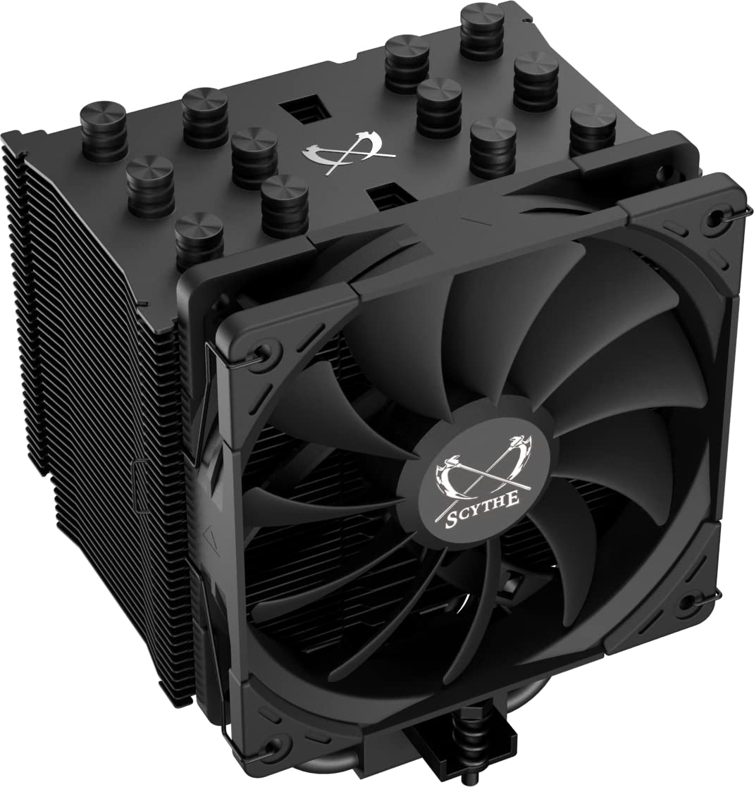 Scythe Mugen 5 Rev.C CPU Air Cooler, 120mm Single Tower, Black Edition LGA1700 AM5- Kaze Flex Black 120mm PWM Fan Bundle - Dual Fans Edition