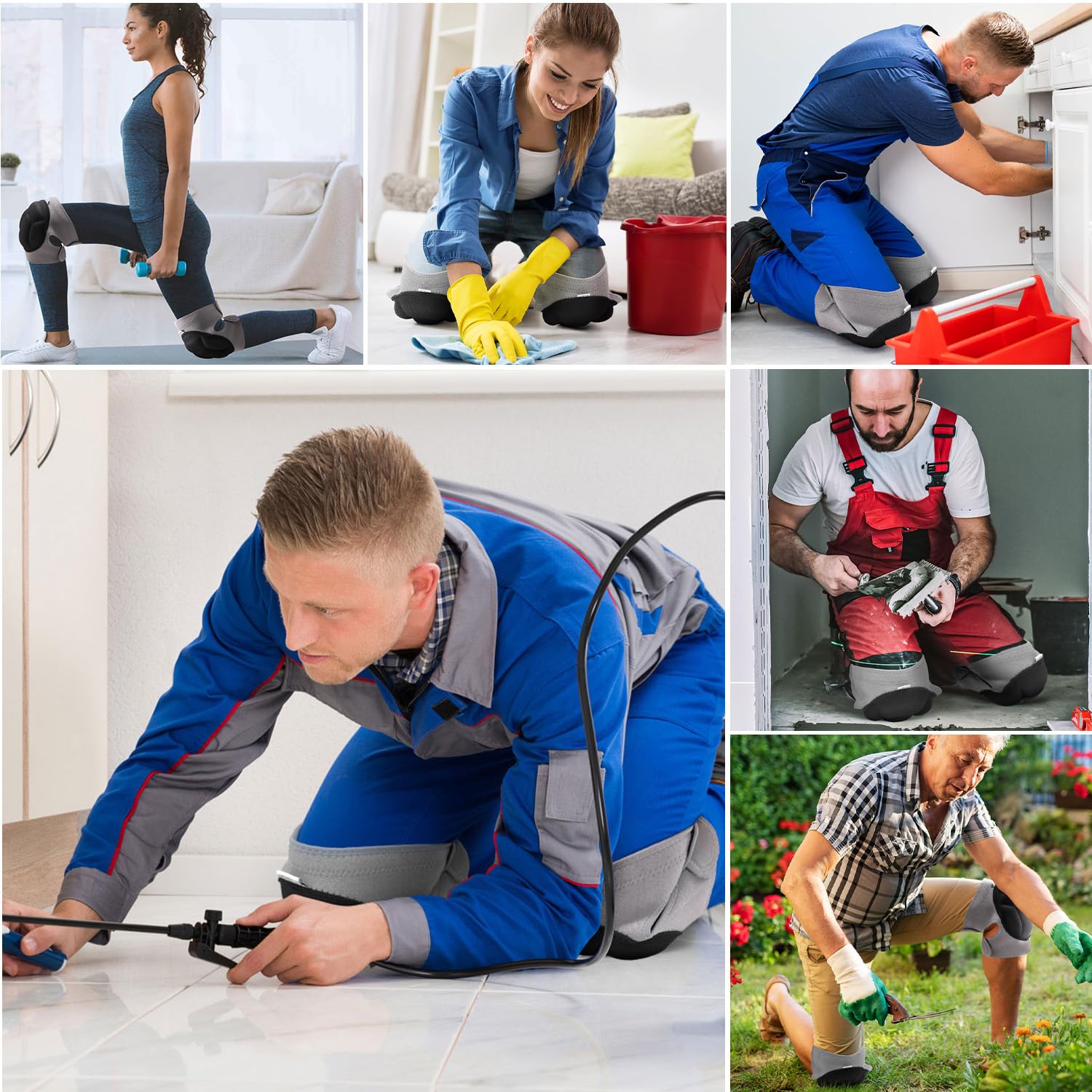 Monbessi Knee Pads for Gardening, Upgrade 25MM Thick EVA Knee Protecor for House Cleaning, Men Construction Work, Carpet, Roofing, Flooring Kneepads