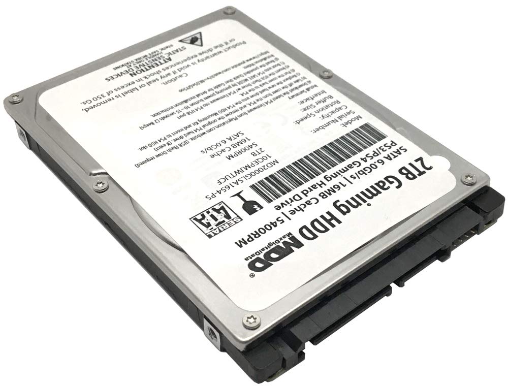MaxDigitalData (MD2000GLSA854-PS) 2TB 5400RPM 8MB Cache (9.5mm) SATA 6.0Gb/s 2.5" Gaming Hard Drive (for PS4) - 2 Year Warranty