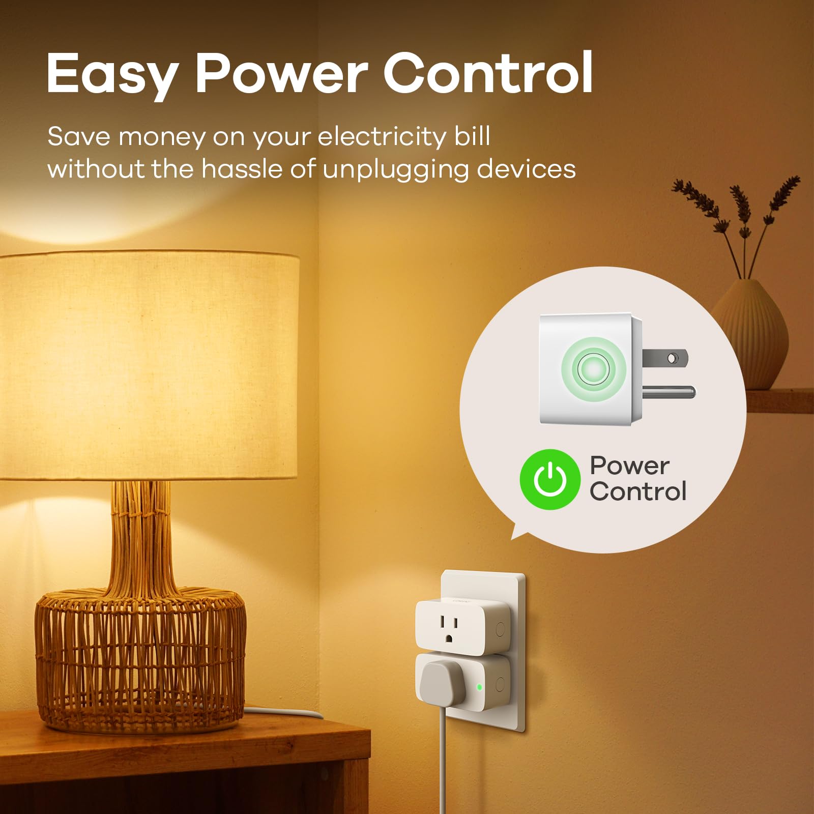 Linkind Smart Plug 15A/1800W WiFi Outlet, Compatible with Alexa, Google Home, Wireless Socket Remote Control Switch with Timing Function, No Hub Required, 2.4GHz Only, 4 Pack