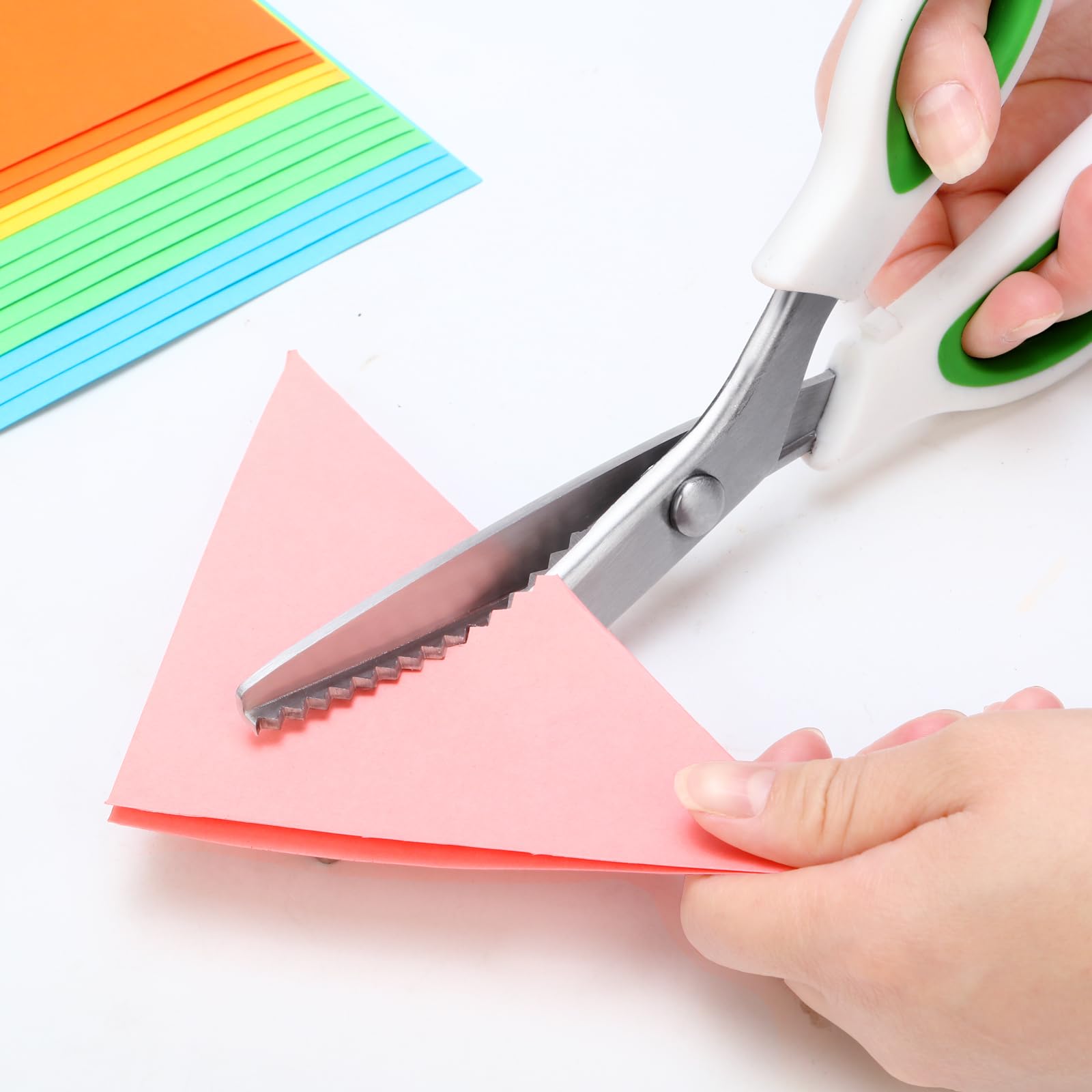 YUQGAOP Pinking Shears,9” Zig Zag Scissors for Fabric,Pinking Shears Scissors for Fabric Cutting,Professional Handheld Dressmaking,Great for Many Kinds of Sewing Fabrics Leather and Craft Paper