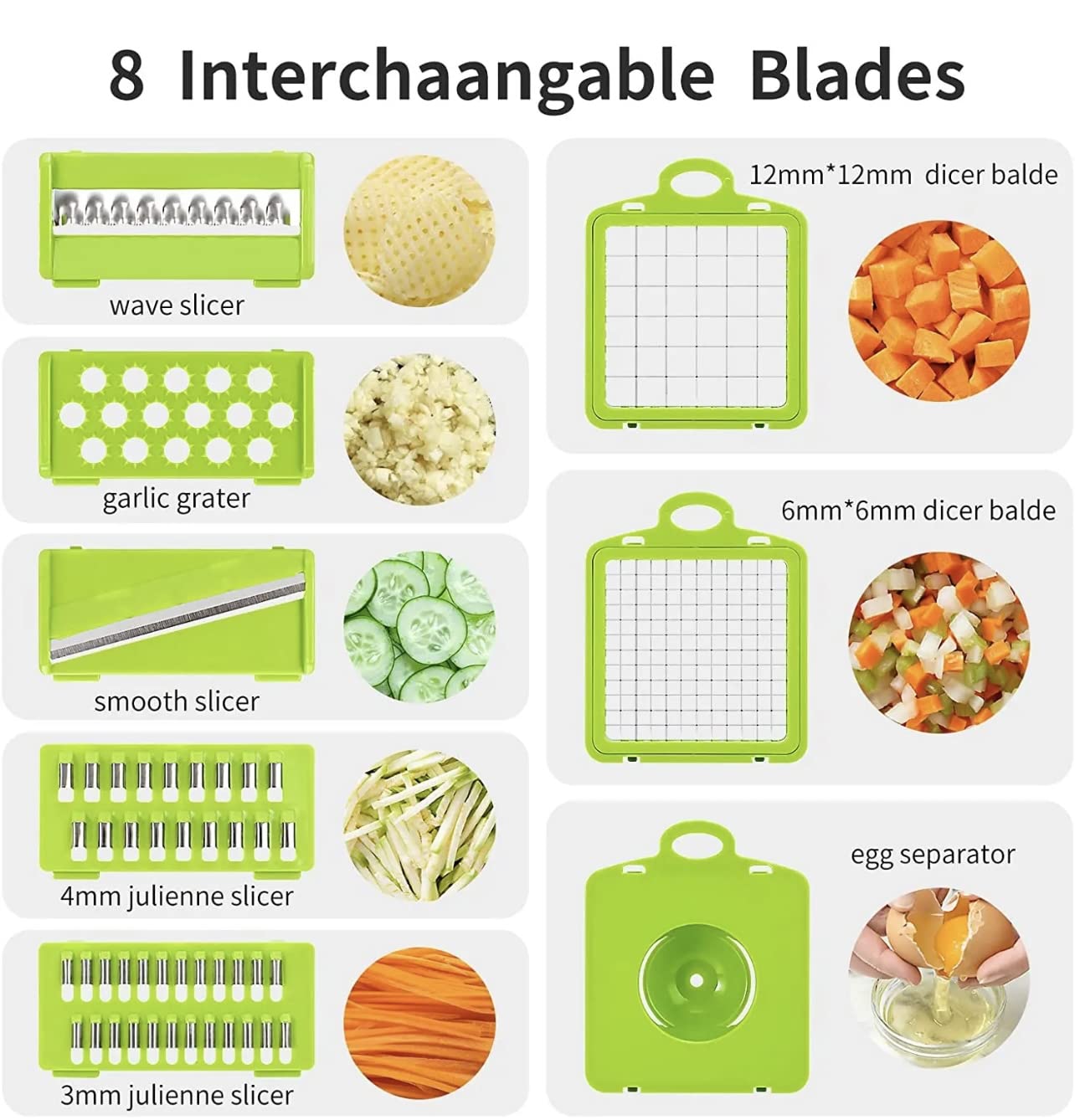 INFINITYWASAI All-in-1 Vegetable Chopper, Onion Chopper, Mandoline Slicer & Cheese Grater and Veggie Dicer