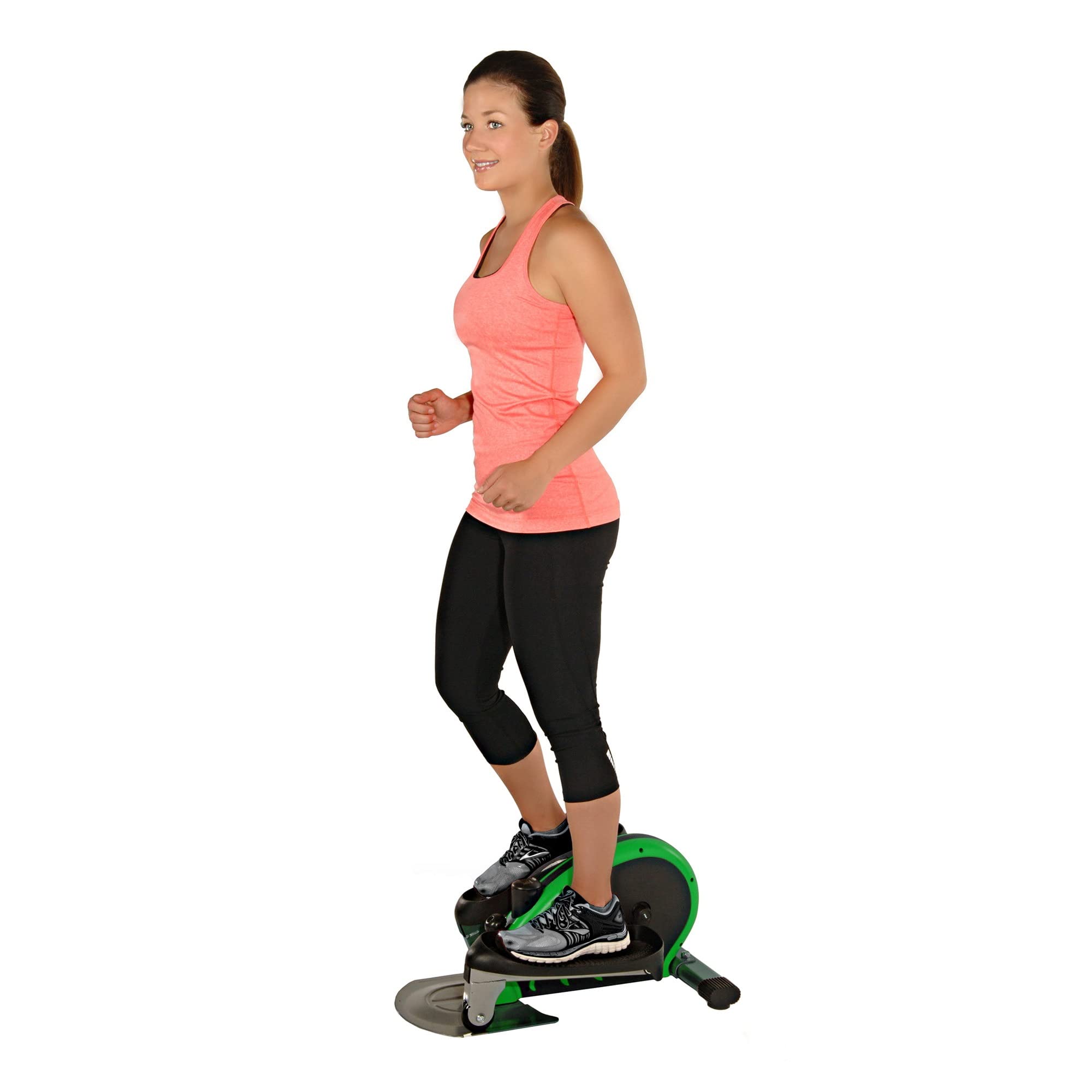 NKII Inmotion E-1000 Mini Elliptical Trainer, Adjustable Tension Resistance, 250 lb. Weight Limit, Green