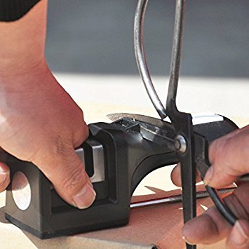 Kangever Kitchen Knife Sharpener,2 Stage Black Diamond Knife Sharpening Tools for Straight and Serrated Knives,Professional Manual Knife Sharpeners with Coarse and Fine Sharpening System for Knives