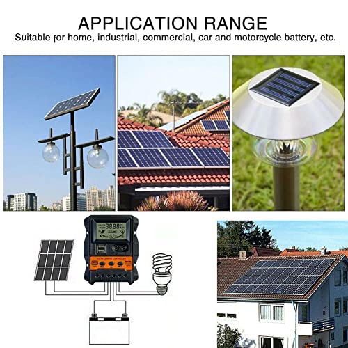 Peidesi 30A PWM Solar Charge Controller Dual DC Current Display Solar Panel Controller 12V/24V Solar Panel Battery Regulator with USB Port
