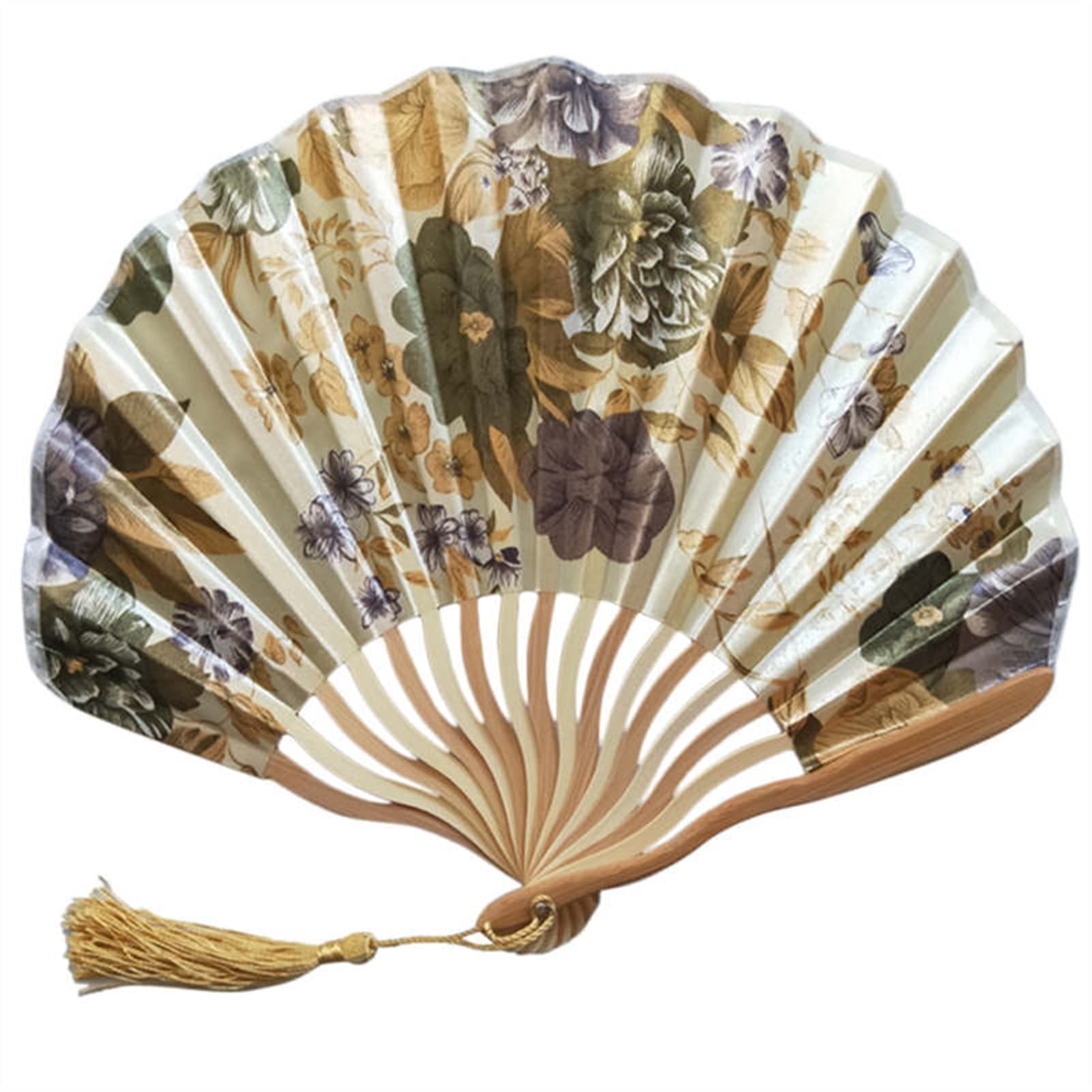 ONILA Folding Hand Fan Pattern Chinese Style Hand Held Fans Silk Bamboo Folding Fans Handheld Wedding Hand Fan Cool Bamboo Flower Personalized 19feb19 Handheld Fans (Color : E)