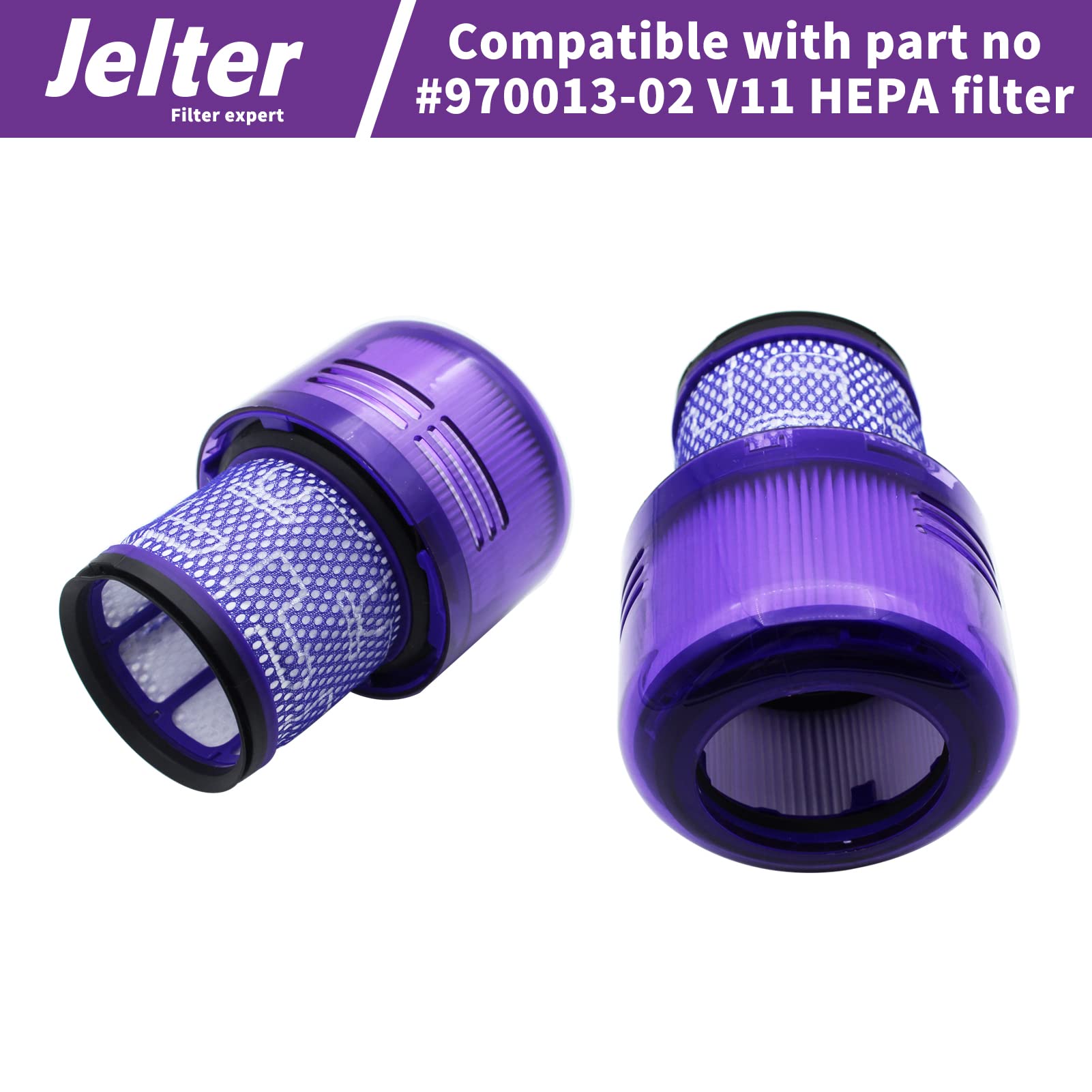 Jelter 2 pack V15 detect filters replacement parts compatible for Dyson V15 Hepa post filter detects + SV14 vacuums