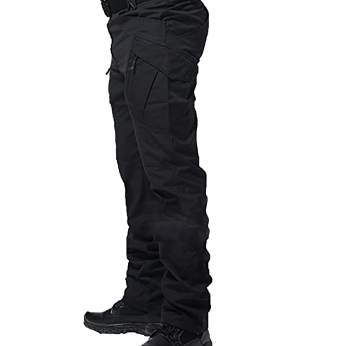 Men's Assault Tactical Pants Big & Tall Outdoor Military Cargo Pants Zip Pockets Combat Pants Work Utility Trousers Black