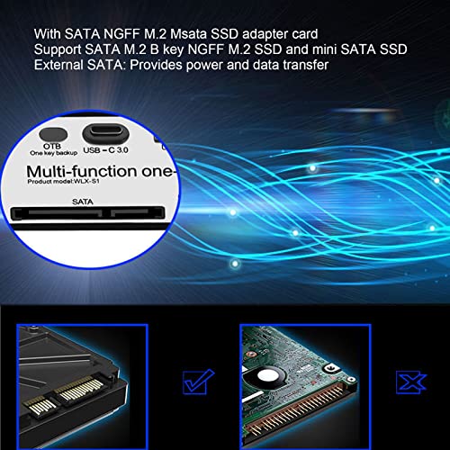 PC Media Front Panel, NGFF M.2 MSATA Multifunctional PC Media Dashboard Practical OTB One Click Backup for Desktop for Computer