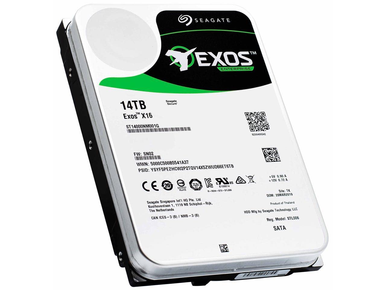 Seagate Exos X18 14TB 7200RPM SATA 6Gb/s 256MB Cache 3.5-Inch Internal Data Center HDD Enterprise Hard Drive (ST14000NM000J) (Renewed)