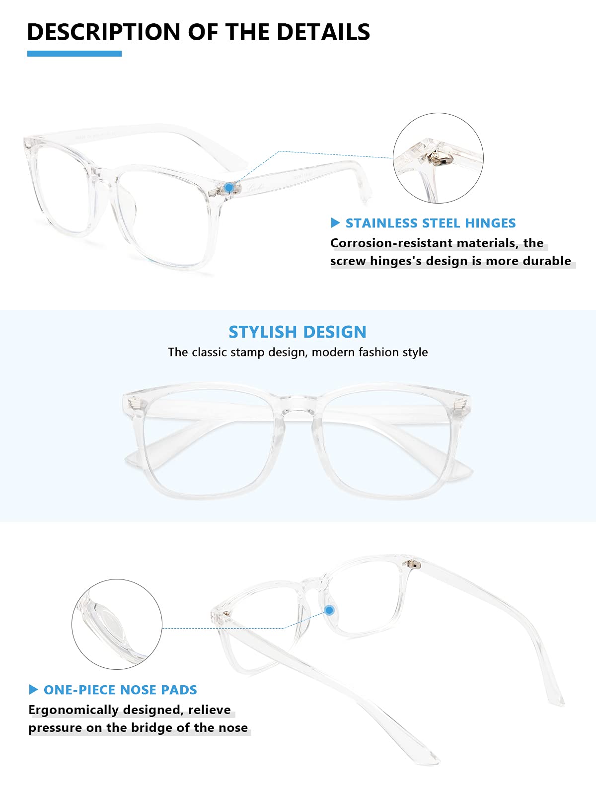 livho Blue Light Blocking Glasses, Computer Reading/Gaming/TV/Phones Glasses for Women Men,Anti Eyestrain & UV Glare LI8081 (*Leopard)