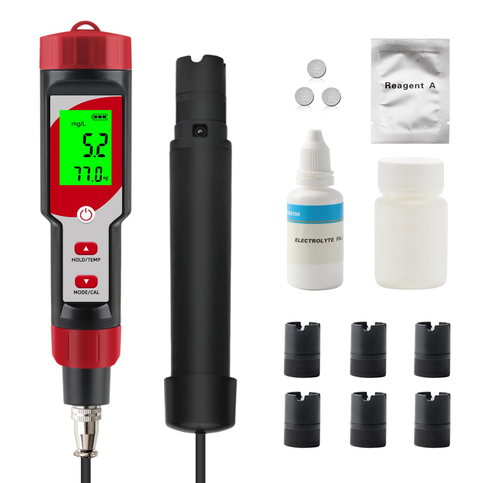 Yewhick Dissolved Oxygen Meter with 3.6 Ft Electrode Cable, Digital Dissolved Oxygen Test Kit with ATC, DO Meter for Water, Aquaculture, Fish Pond, Beer Brewing, Range:0.0‑40.0mg/L