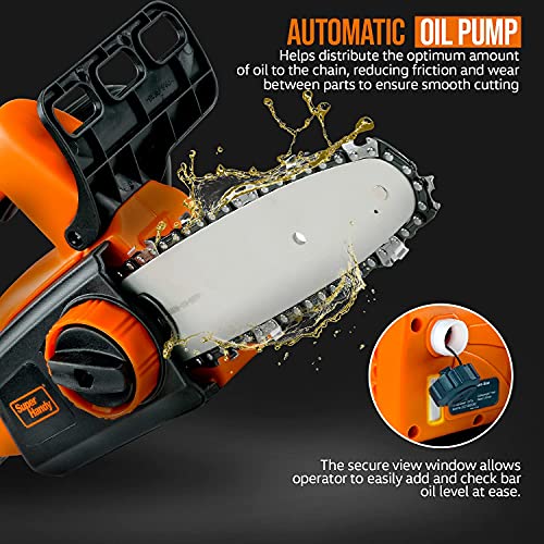 SuperHandy Trailer Dolly Electric Power 3600LBS Max Trailer Weight, 600LBS Max Tongue Weight & Chainsaw Mini 8-Inch Cordless Electric 20V 2.0Ah Lightweight [Bundle Deal]