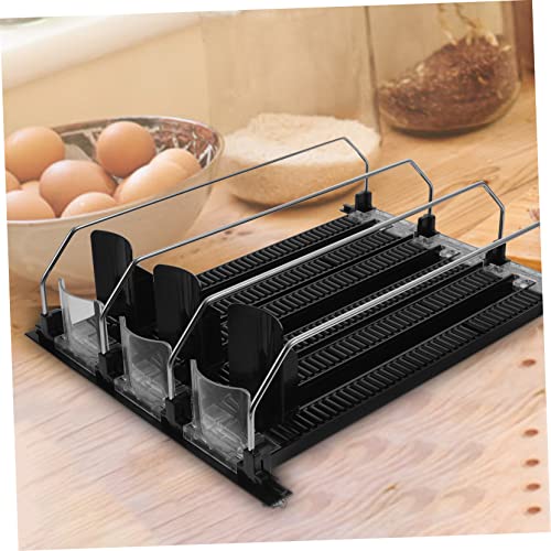 ULTECHNOVO Soda can Organizer Soda can Organizer Drink Refrigerator Storage Mini Refrigerator 3pcs Drink Pusher Ball Black Abs Slide Rail Mini Water Bottle Pusher Glide