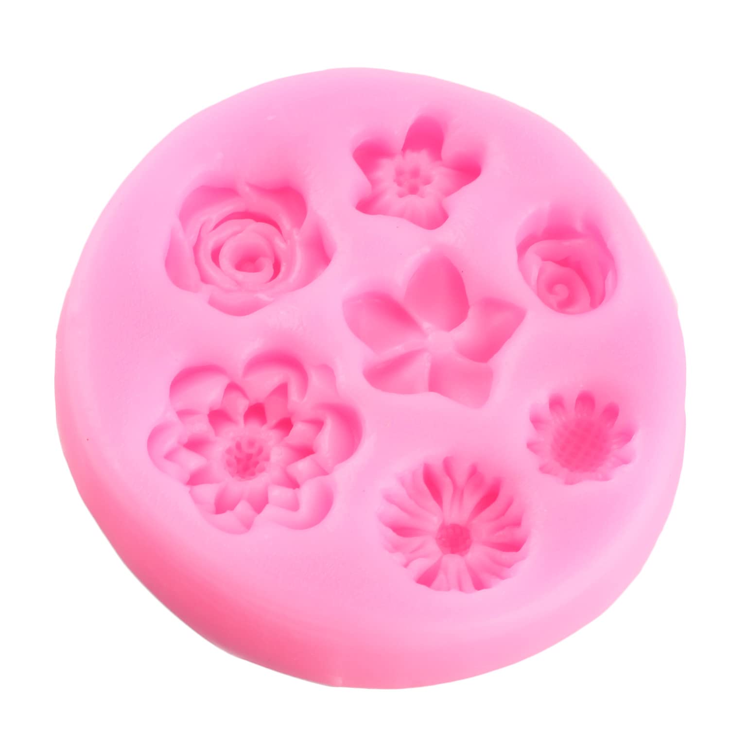 Mujiang Rose Flower Silicone Molds Daisy Fondant Mold Flower Orchid Cake Decorating Molds Set Of 4