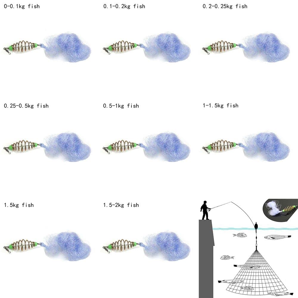 Netting Fish Luminous Bead Cast Gill Nets Fishing Accessories Trap Mesh Ice Fishing Net Tackle(6-0.25-0.5kg Fish)