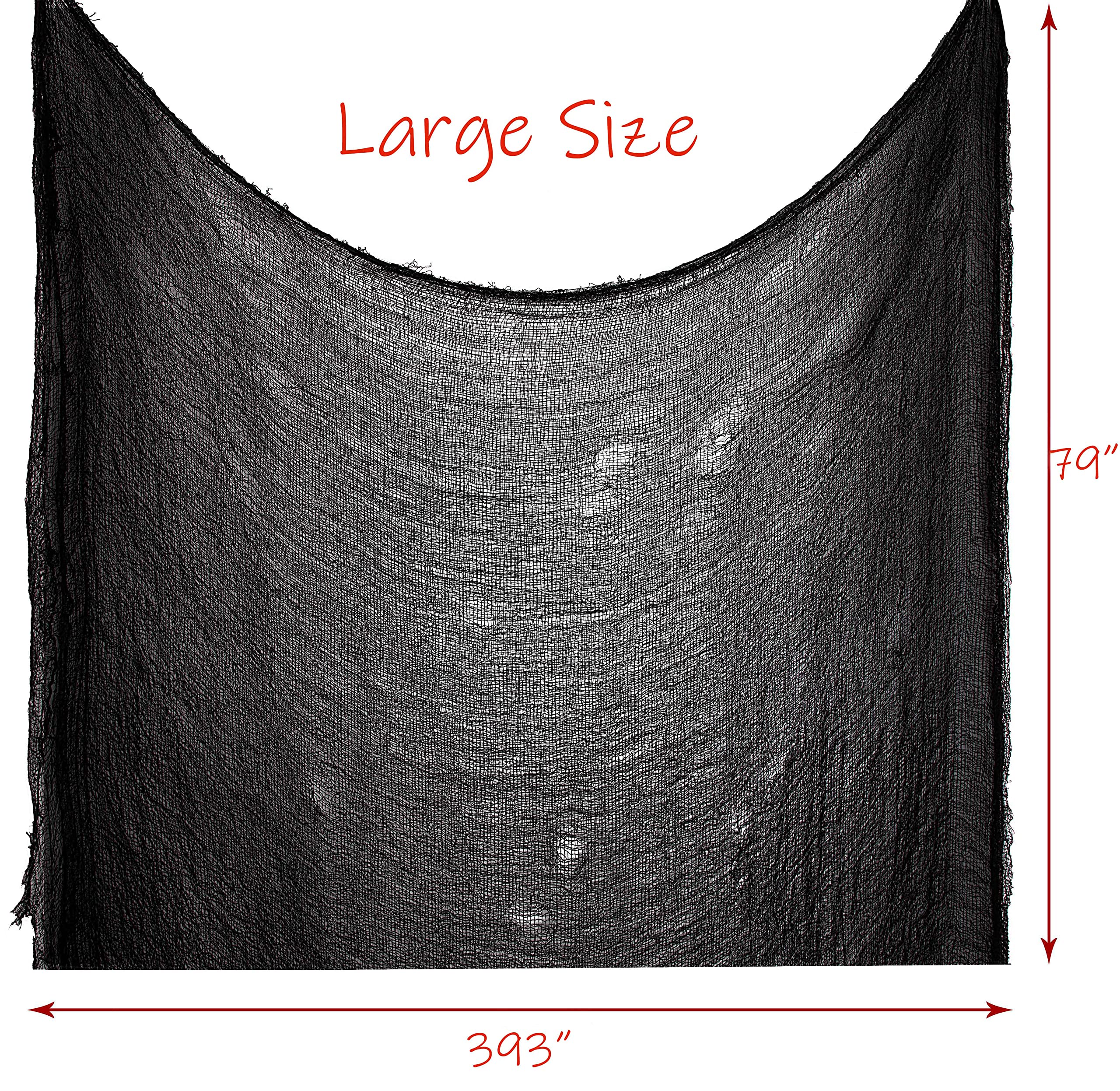 Moon Boat 393" x 79" Black Creepy Cloth + Spider Web - Halloween Decorations Haunted House Indoor Outdoor Party Decor