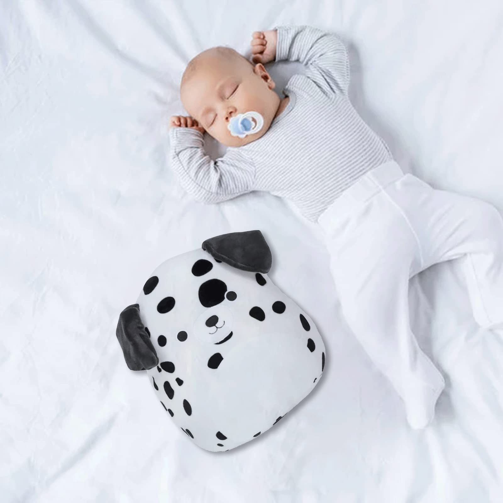Nocpek Cute Spotted Dog Plush Toy, Stuffed Soft Pillow Comfortable Lumbar Back Cushion for Home Car Decoration, Best Birthday Gift (8 inch)