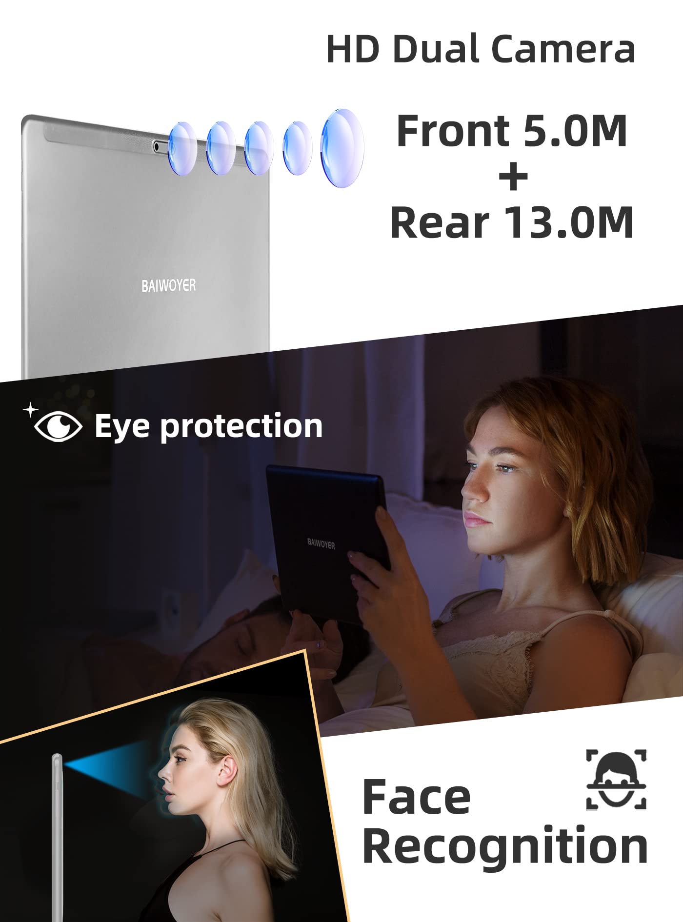 Tablet 10.1 inch Android 11 Tablet Latest Update Octa-Core Processor with 64GB ROM +4GB RAM Storage, Dual 13MP+5MP Camera, WiFi, Bluetooth, GPS, 512GB Expand Support, IPS Full HD Display Tablet