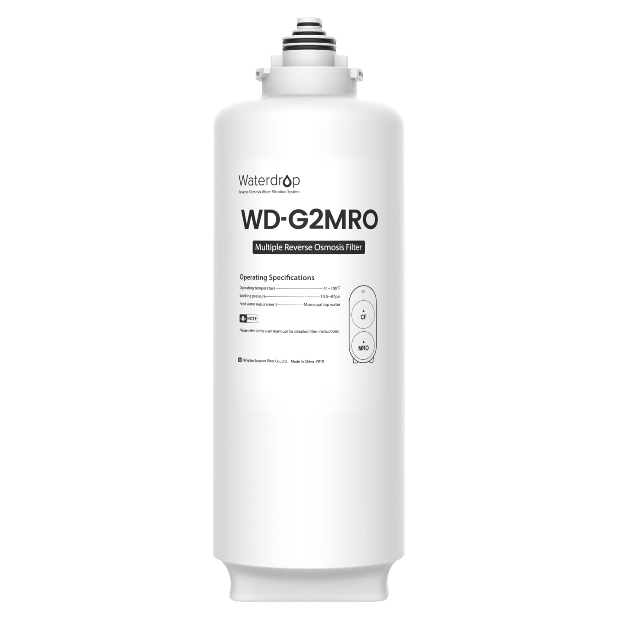 Waterdrop WD-G2MRO Filter, Replacement for WD-G2-W, WD-G2-B Reverse Osmosis System, 2-year Lifetime, Reduce PFAS