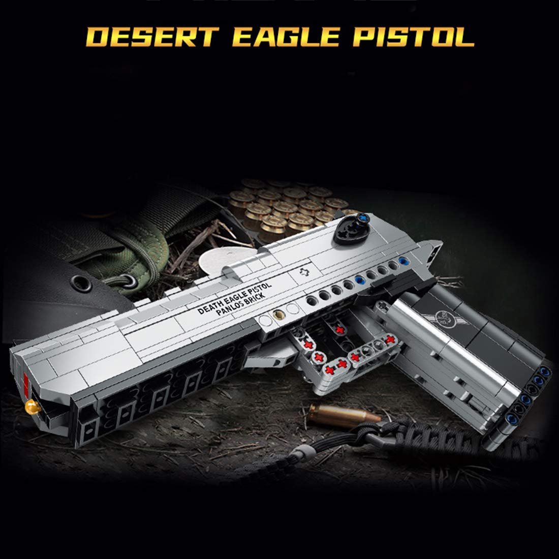 NOSTEA Technics Simulated Desert Eagle Shooting Toy Building Block, 360 PCS, Toys Building Blocks Compatible with Lego Technic