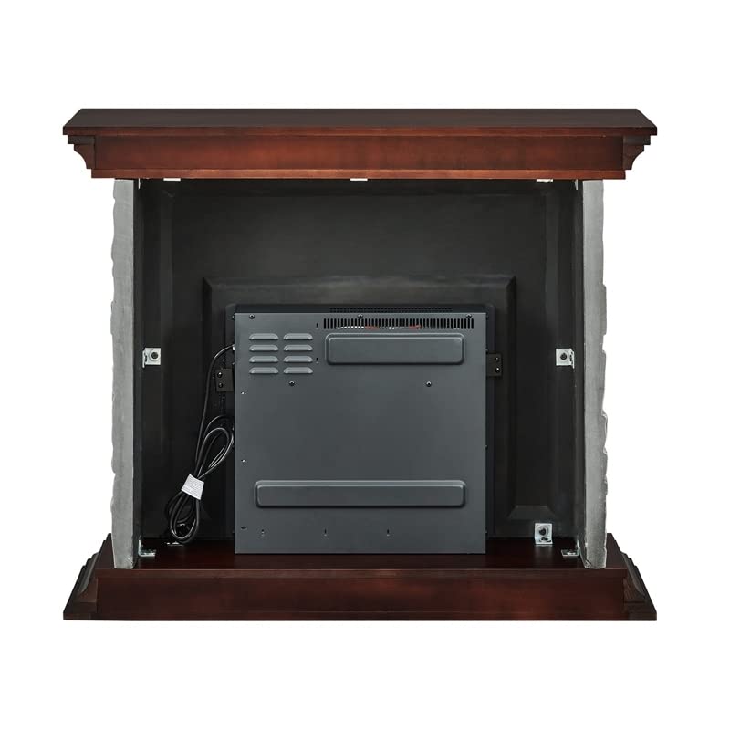 LIVILAND 40 in. Magnesium Oxide Freestanding Electric Fireplace in Gray