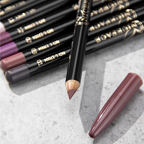 KTouler 12 Pcs Matte Lip Liner Pencil Set, Smooth Waterproof Long-Lasting Fade Resistant Lip Pencil Makeup Gift Set for Women and Girls
