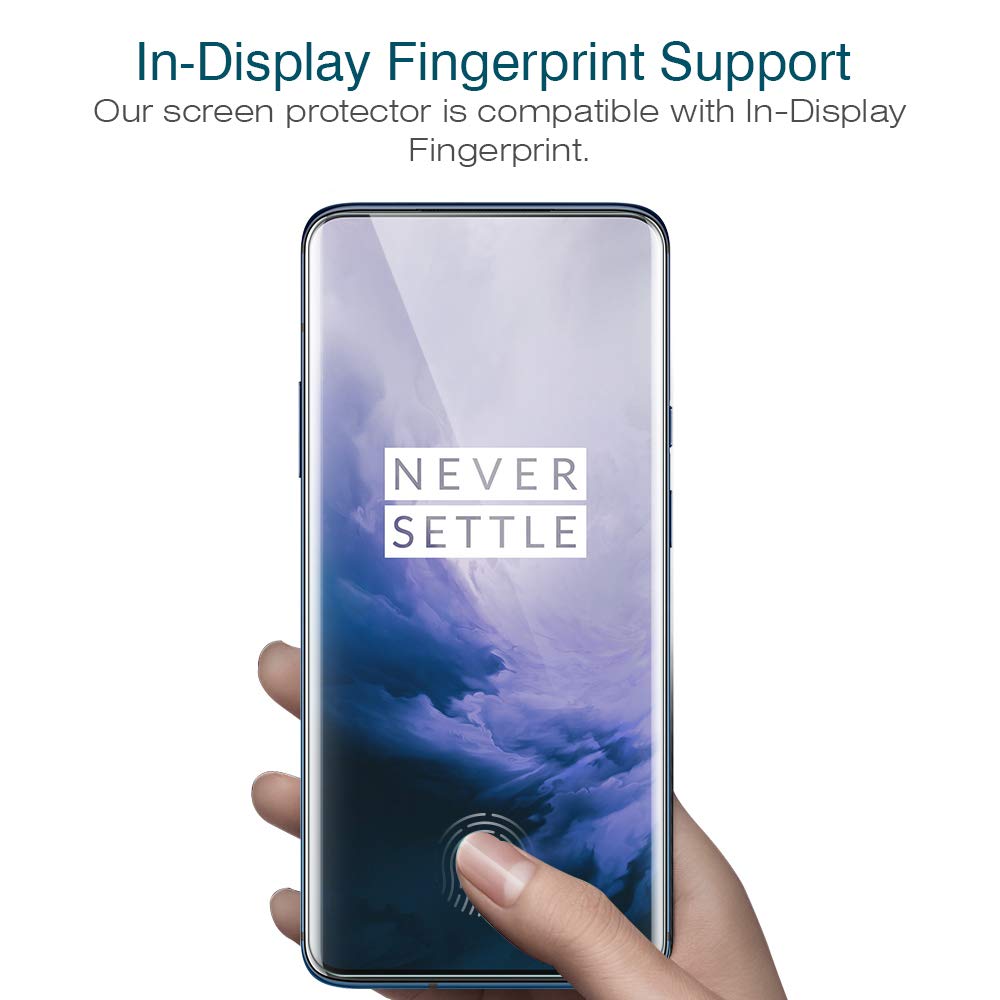 LK 3 Pack Screen Protector Compatible with Oneplus 7 Pro/Oneplus 7t Pro/Oneplus 7 Pro 5G, Ultrasonic Fingerprint Compatible, Flexible TPU Film HD Transparent, Case Friendly