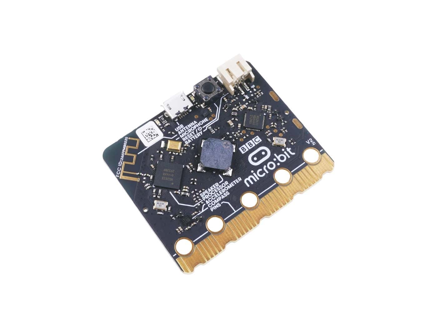 Seeed Studio BBC Micro:Bit V2.2 Development Board - Card Size MCU with Onboard Speaker, Accelerometer, MEMS Microphone, 2.4GHz Radio/BLE 5.0 for DIY Digital Games, Interactive Projects, and Robotics.