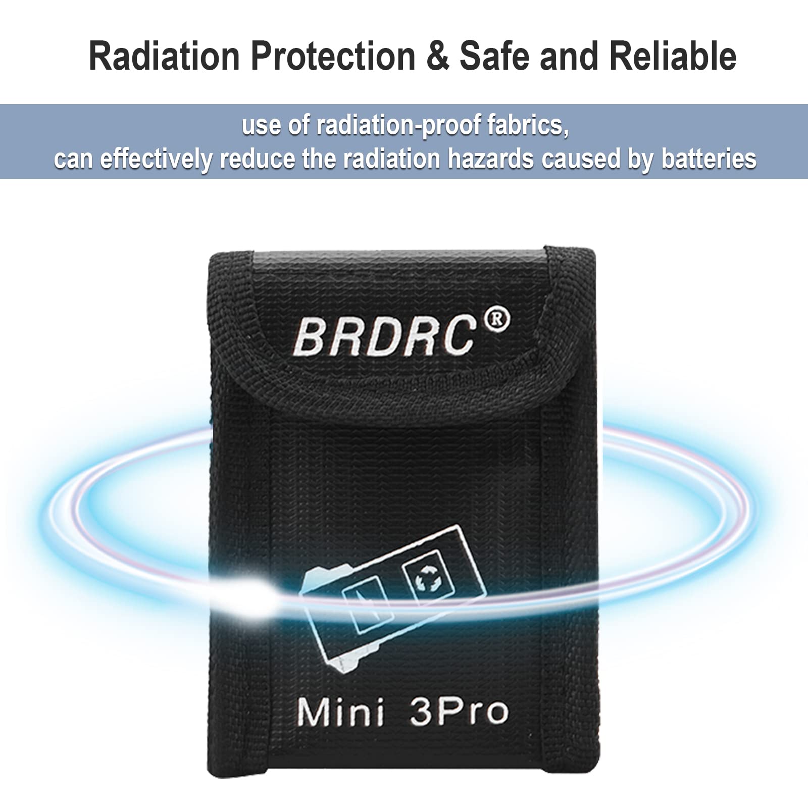 O'woda Mini 4 Pro Individual Battery Bags, Lipo Battery Storage Bags Fireproof Explosion-Proof Lipo Safety Sack Small Battery Case Charge Protection for DJI Mini 4 Pro/Mini 3/ Mini 3 Pro (3 Pcs)