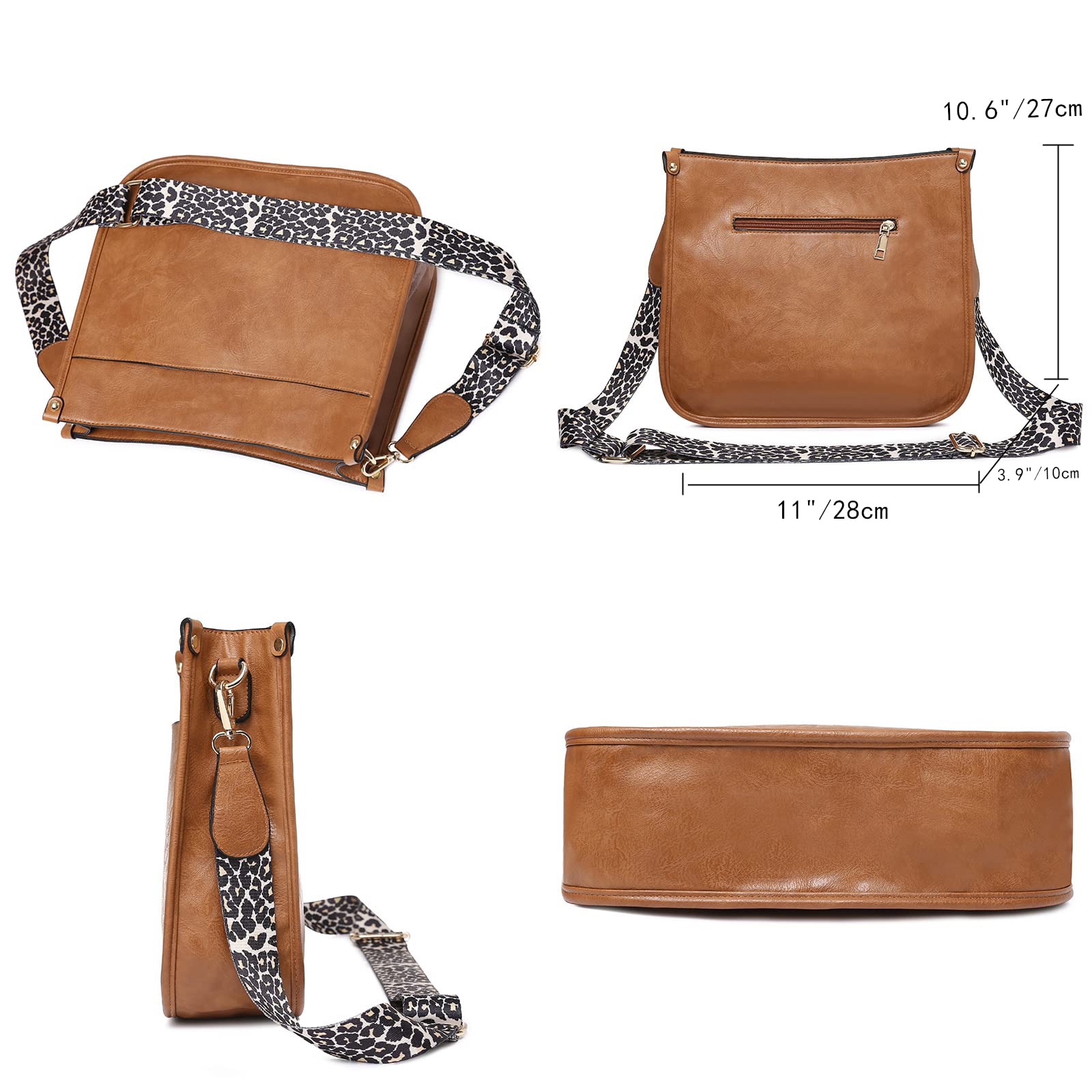 Panymmy Vegan Leather Crossbody for Women Trendy Messenger Shoulder Bag Medium Purses with Adjustable Strap (Lavender)