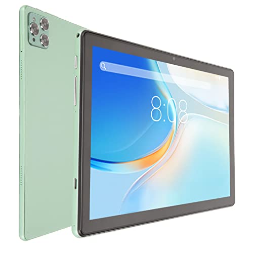 Kufoo Gaming Tablet, 100 to 240V Green 5MP 13MP Camera 10in Tablet USB C Rechargeable for Travel (Green)