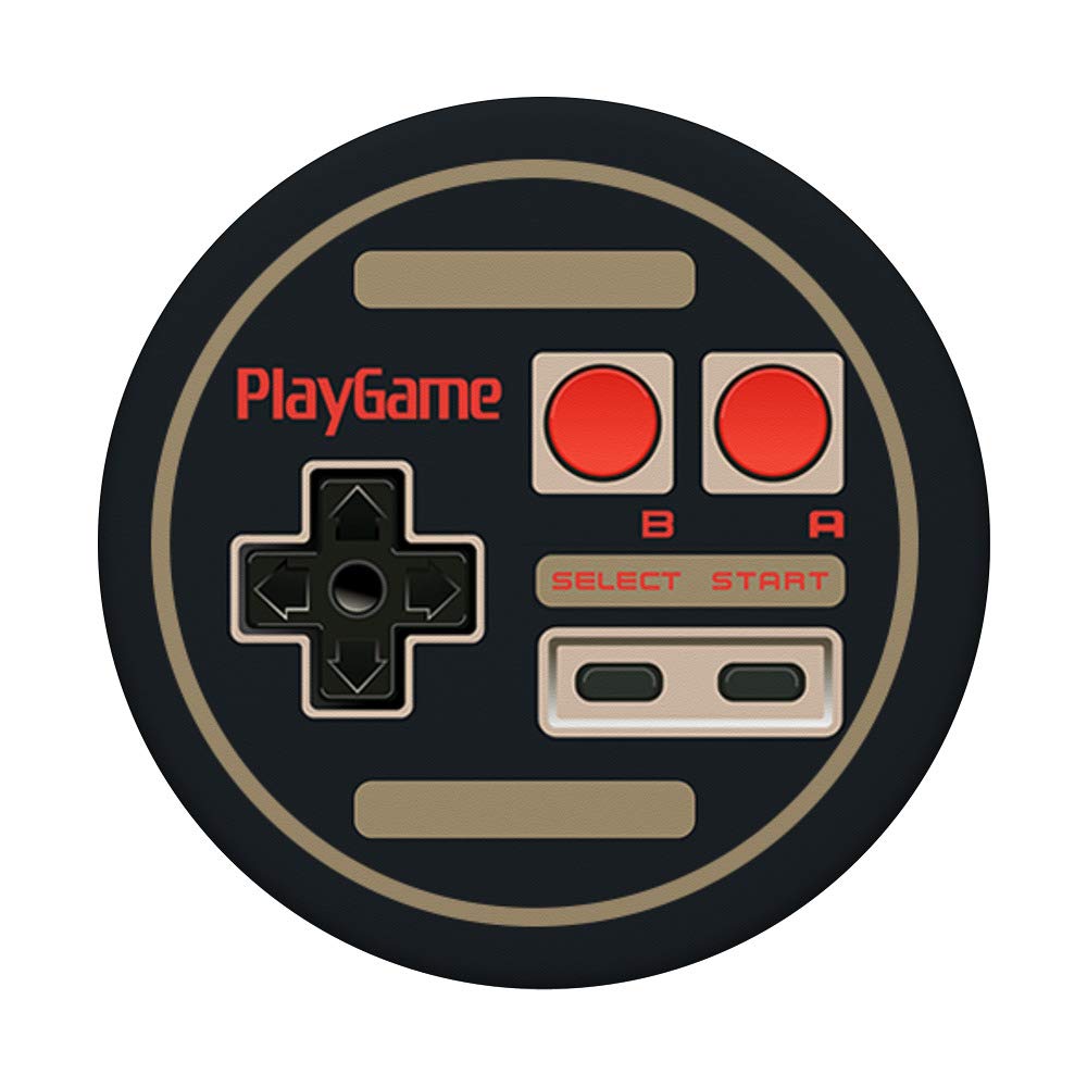 Retro Game Controller Classic Gamer Video Game Button Gaming PopSockets PopGrip: Swappable Grip for Phones & Tablets & Video Game Controller Phone Grip