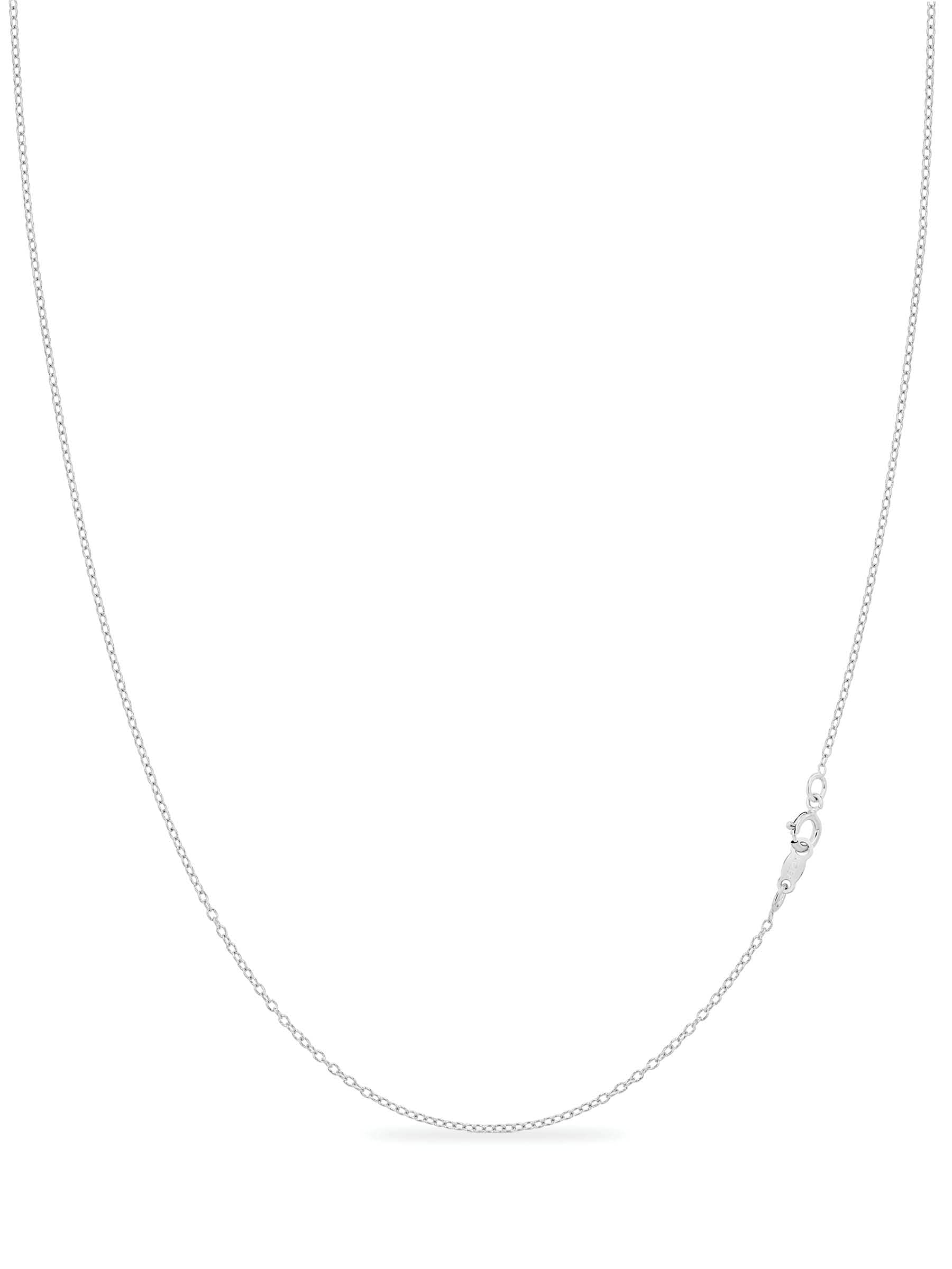 KEZEF 925 Sterling Silver Chain Necklace for Women, 1.3mm Silver Cable Chain, 20 Inch, with Spring-Ring Clasp, Italian Made