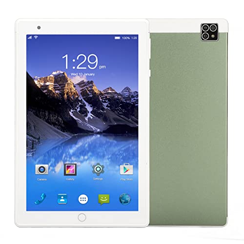 LMOLING 8 Inch Tablet, 4GB RAM 64GB ROM Calling Tablet, Support 128G TF Card, 1920X1200 IPS, 100‑240V Green Tablet Computer with Dual Camera(USA)
