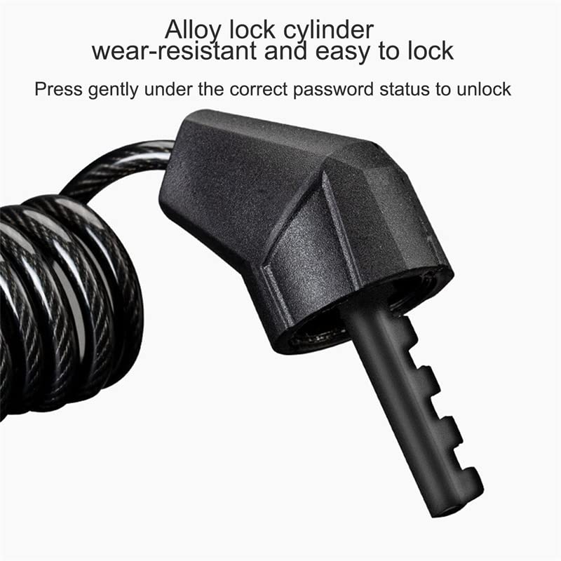 Mini Bicycle Cable Lock 4 Digit Helmet Lock Chain Backpack Password Lock Accessories Mini Cycling Combination Bicycle Cable Lock for Travel Luggage Locks Helmet Lock