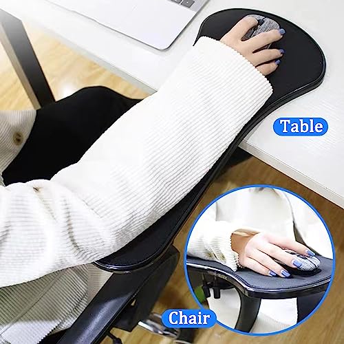 LL-COEUR Arm Support Wrist Rest for Table and Chair, Ergonomic Armrest Desk Extender, Multifunctional Computer Mouse Pad Holder (Black)