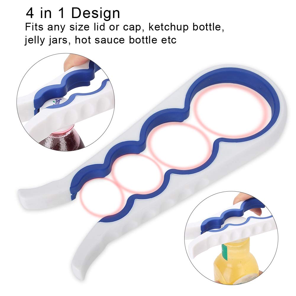 Multiple Size 4 in 1 Bottle Cap Opener, Mini portable Jar Can Lid Gripper, Non-slip Durable Bottle Opener