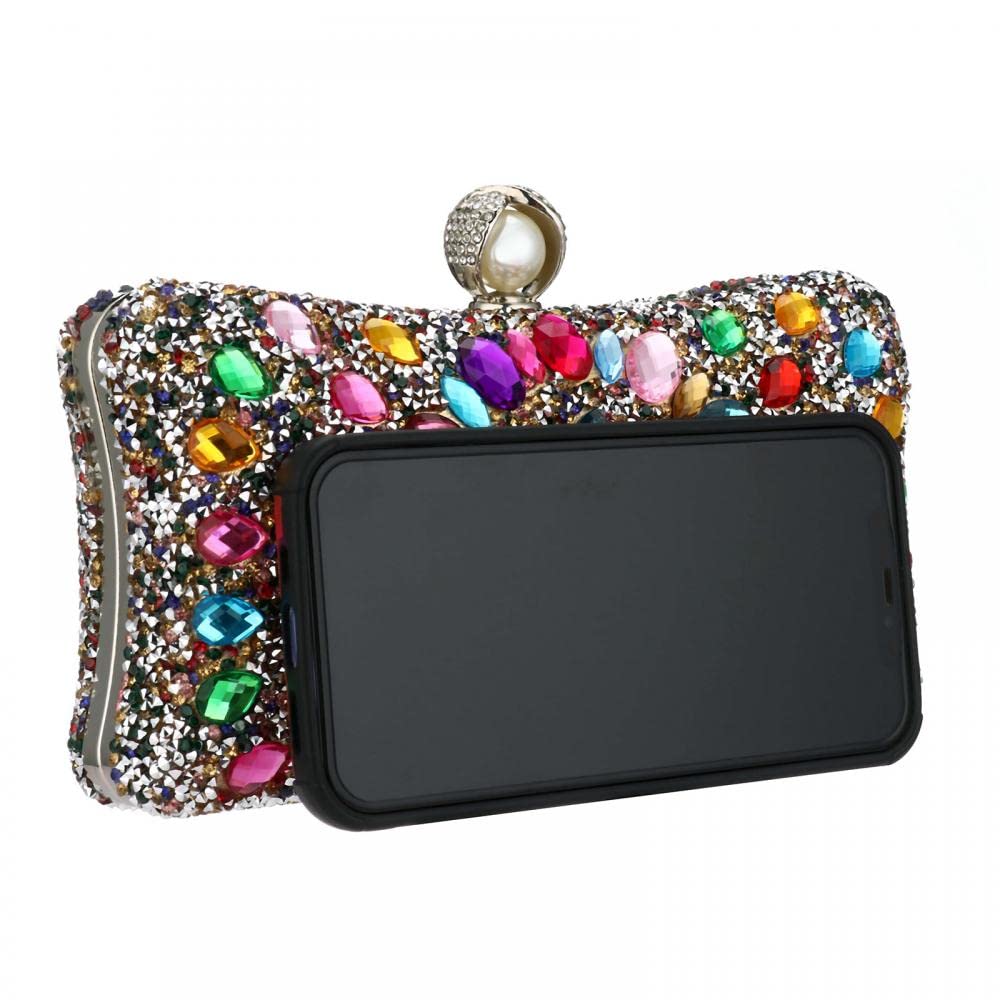 Rhinestone Purse For Women, Evening Handbags Clutch Purses For Wedding and Cocktail Party (Gold)